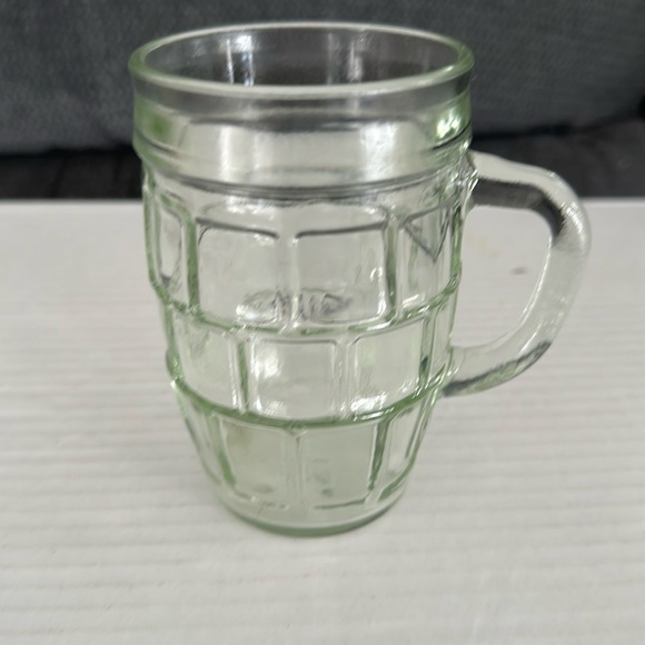 Dining | Vintage Barrel Style Glass With Handle Pale Green Tint | Poshmark